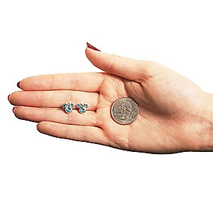 Disney Womens Minnie Mouse Brass December Birthstone Stud Earrings - Minnie Mouse Jewelry - Stud Earrings for Women (December-Light Sapphire Crystal)