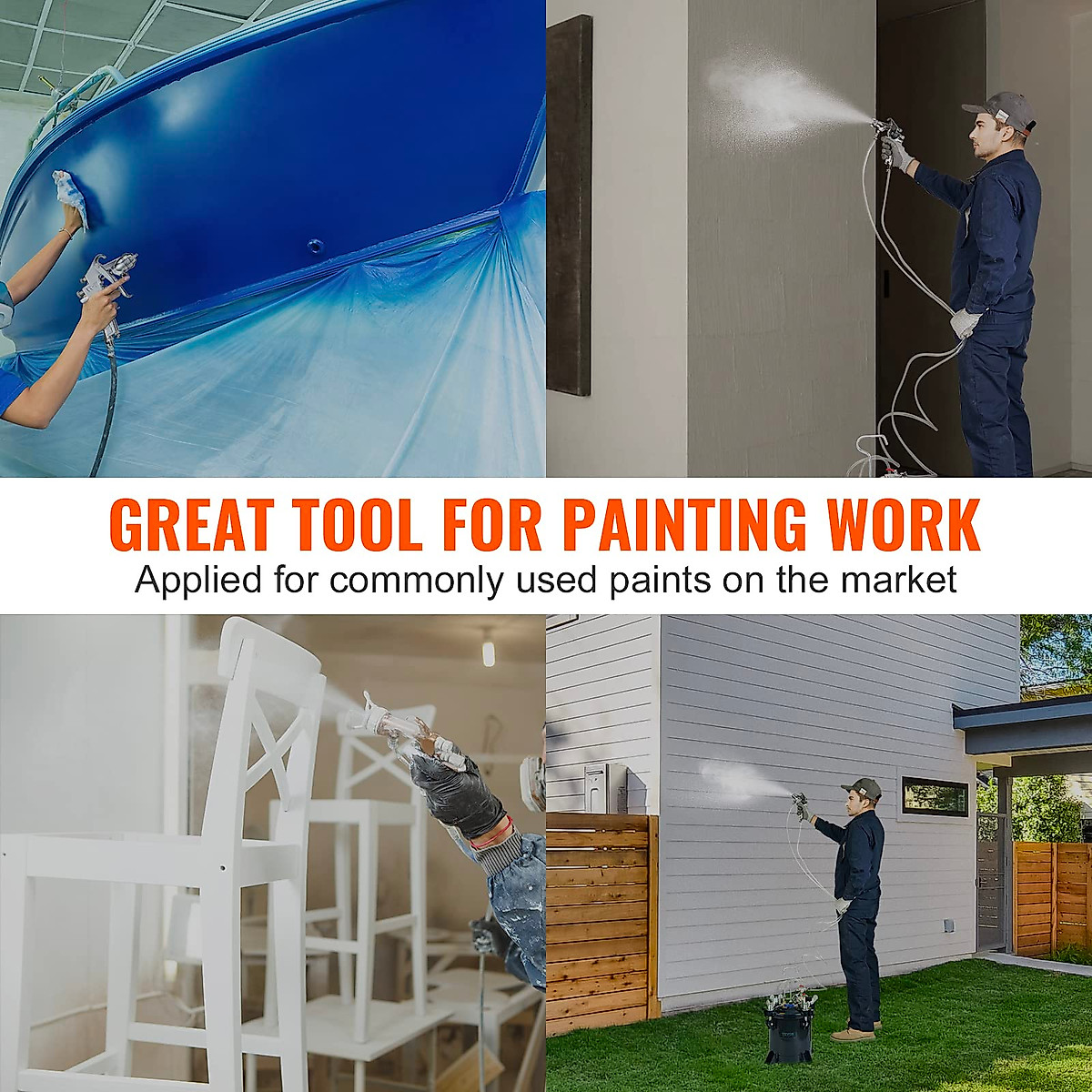 VEVOR Spray Tank 10L/2.5gal Air Pressure Pot for Resin Casting, Metal Rack & Leak Repair Sealant for Industry Home Decor Architecture Construction Automotive Painting, 70PSI Max, Black