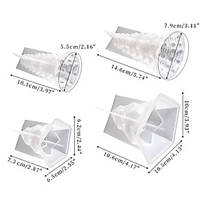 Xidmold 4pcs Christmas Tree Resin Molds, 3D Christmas Tree Silicone Mold for Fondant, Candle, Soap, Bath Bomb, Plaster, Epoxy Resin, Xmas Crafts
