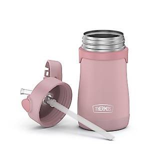 THERMOS BABY 10 ounce Stainless Steel Vacuum Insulated Straw Bottle, Rose