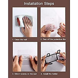 Wall Mounted Hair Dryer Holder, No Drilling, Stainless Steel Hair Dryer Storage Organizer, Compatible with Most Hair Dryers (Blcak)