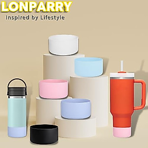 2-Pack Silicone Boot for Stanley 40 30 oz Quencher Adventure Tumbler, Bottom Boot for Stanley IceFlow 30 20 oz, Stanley Cup Protector Sleeve Cover Boots for Stanley Accessories Clear