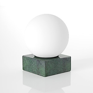 FLORNIA Modern Industrial Table Lamp, Unique Bedside Nightstand Desk Lamp with Glass Shade and Marble Base for Bedroom, Living Room, Office Study, Decoration (Include Bulb G45)