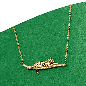 Ross-Simons 0.10 ct. t.w. White Topaz and Black Enamel Tiger Bar Necklace With Ruby Accents in 18kt Gold Over Sterling. 18 inches