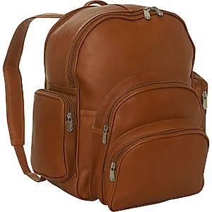 Piel Leather Expandable Backpack, Saddle, One Size