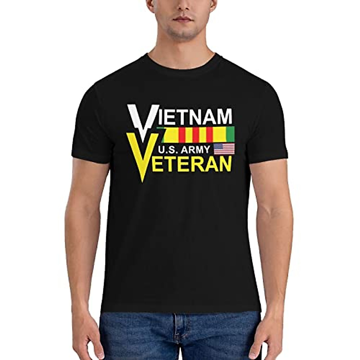 Vietnam Veteran T-Shirt Men Shirt Short Sleeve Novelty Tee Black