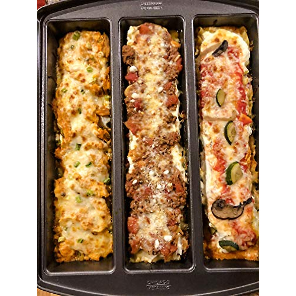 Chicago Metallic - 26783 Chicago Metallic Professional Lasagna Trio Pan, 12 by 16 by 3", Silver