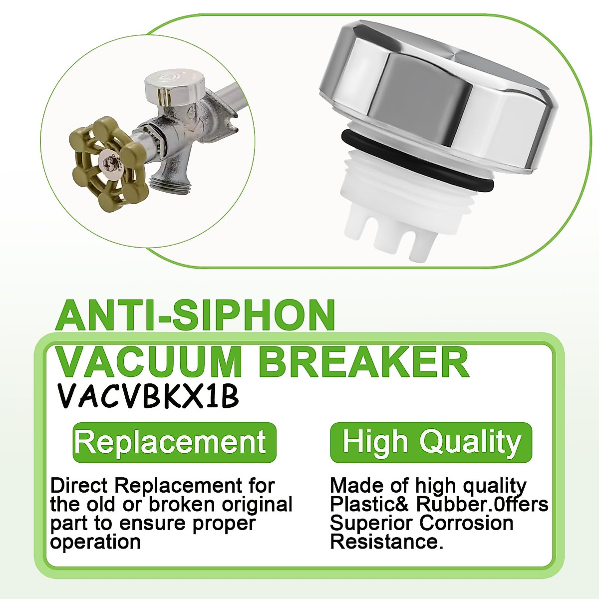 Jingzan 2 PACK VACVBKX1B Vacuum Breaker Replacement Kit for Traditional Anti-Siphon Frost-Free Sillcock Valves, Silver Color Anti Siphon Valve Repair Kit