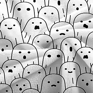 Merryword Ghost Halloween Blanket Cute Halloween Blanket White Ghost Pattern Halloween Throw Blanket Soft Lightweight Blanket for Bedroom Couch Sofa (Throw(50"x60"), Ghost)