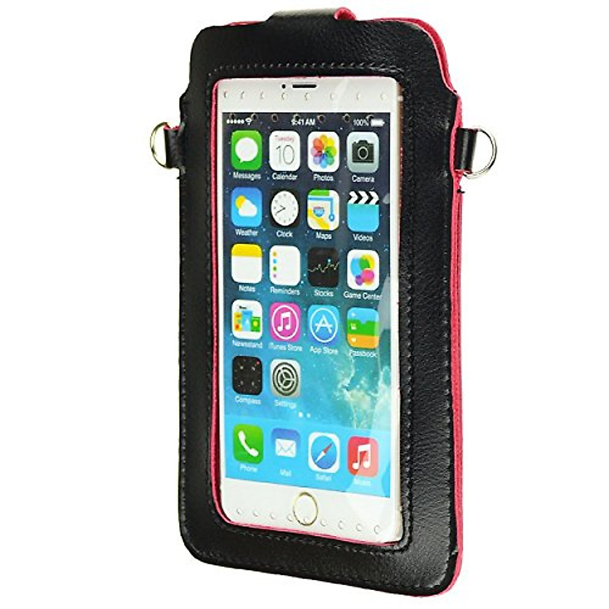 Cross-Body Shoulder Cell Phone Touch-Screen Case Bag Pouch for BLU G71 G61, Studio X21 X10+, A5L, View Mega, J6 C6 C6L C5L 2020, G50 Mega, J7L, G90 Pro, G50 Plus Matte Black