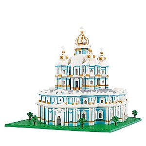 Geniteen Micro Mini Blocks Smolny Cathedral Model Building Blocks Set Architecture Model Mini Building Blocks Gifts for Adult