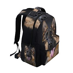 TropicalLife German Shepherd Dog Backpacks School Bookbag Shoulder Backpack Hiking Travel Daypack Casual Bags