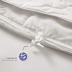 Beautyrest Deluxe Weighted Adult, Ogee Quilted 100% Cotton, Glass Beads Filling, and Removable Cover Calming Heavy Blankets, 60" x 70"-12Lbs, White