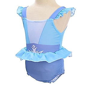 Dressy Daisy Toddler Girls Snow Queen One Piece Swimsuit Swimwear Swimming Bathing Suit Princess Swim Wear Size 4T, Blue