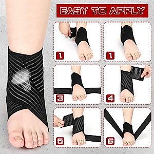 Junkin 2 Pairs Kid's Ankle Support Brace Elastic Ankle Compression Sleeve Neoprene Ankle Wraps Adjustable Sports Foot Brace Protector Breathable Calf Ligament Compression Bandage
