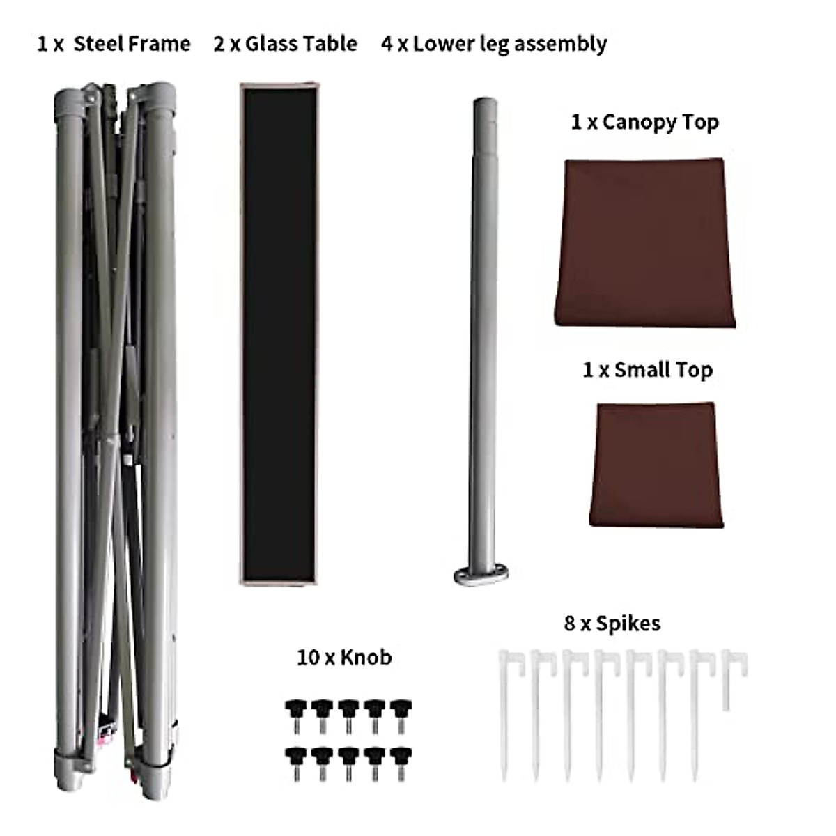 CROWN SHADES 8 x 5 Grill Gazebo Outdoor BBQ Gazebo Canopy, Assembly Process Without Any Tools, Very Easy (Coffee)
