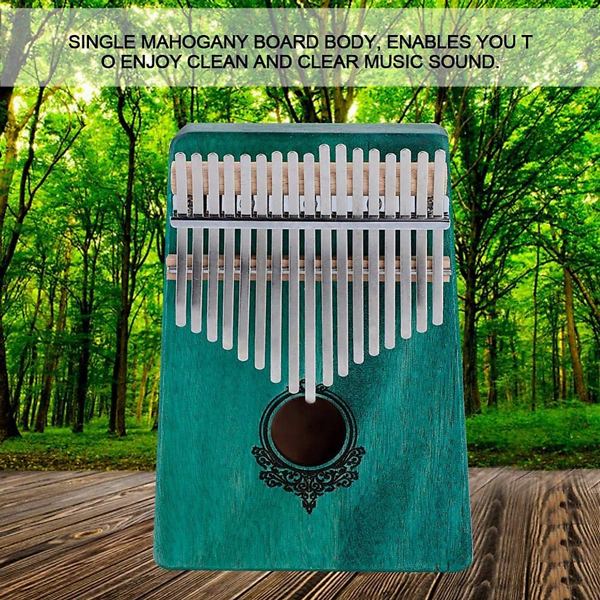 17 Key Thumb Piano with Carry Bag Tune Hammer Portable Handmade African Musical Instrument for Kids Adult Beginners Professionals(Green)