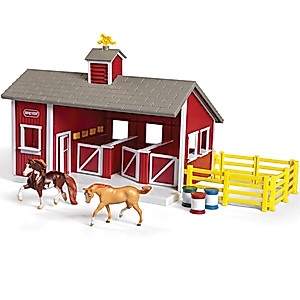 59197 Stablemates Red Stable Set with Two Horses, N/a