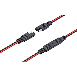 ZUYOOK 18AWG SAE Y Splitter Adapter Cable SAE Y Splitter 1 to 2 SAE Extension Cable SAE DC Power Automotive Connector Cable for Solar Panel and DC Power Supply Connector Cable 12inch/30cm (2PACK)