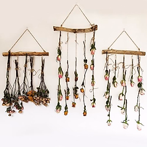 Jalzdieod 2Pcs Natural Driftwood Decorative Branches Farmhouse Home Wall Hanging Decor Hanging Jewelry Organizers with 5 Hooks Durable Easy Install
