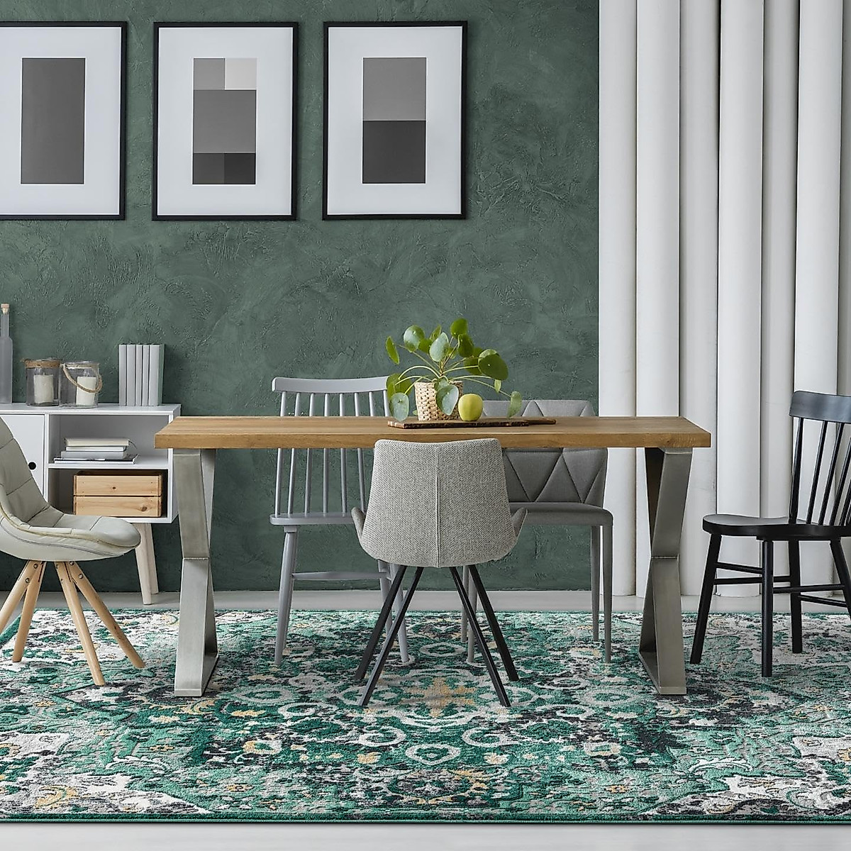 LUXE WEAVERS Moroccan Medallion Green 8x10 Area Rug