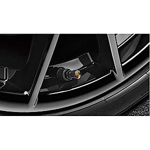 Porsche Valve Stem Caps, Set of 4 with Color Crest