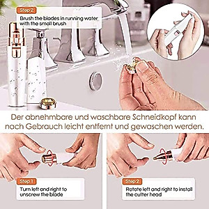 QINERSAW Nose Hair Trimmer for Men and Women, 2 in 1 Ear and Nose Hair Trimmer, Professional Painless Nose Hair Remover, Waterproof, USB Rechargeable, Dual Edge Blades (White)