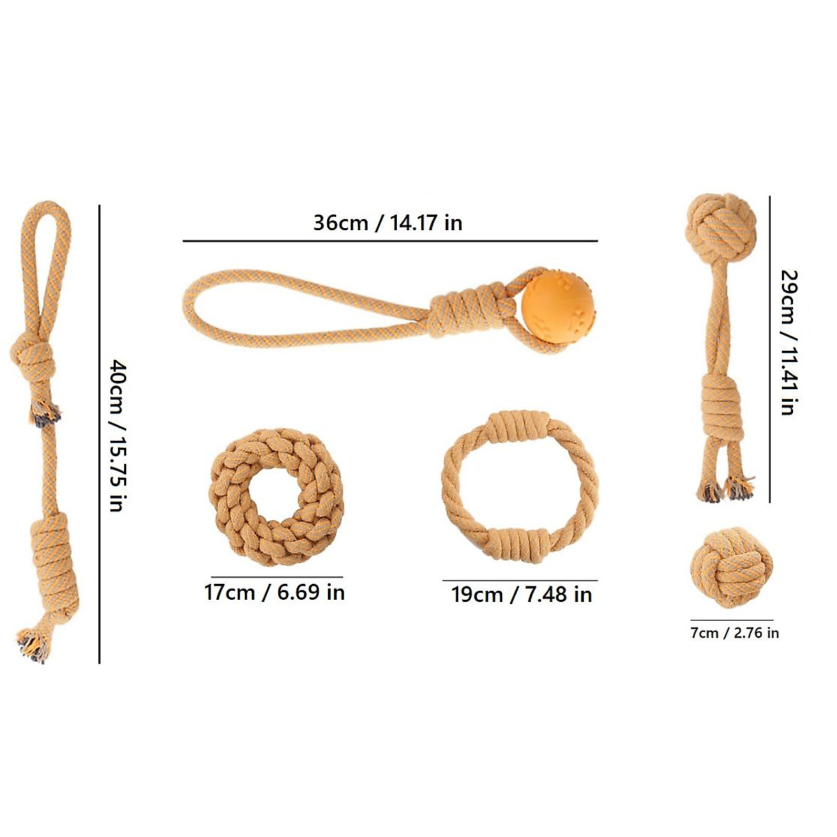 FOXHOLE 6 Pack Dog Rope Toys Dental Cleaning Dog Chew Toys for Medium Dogs (Combo B)