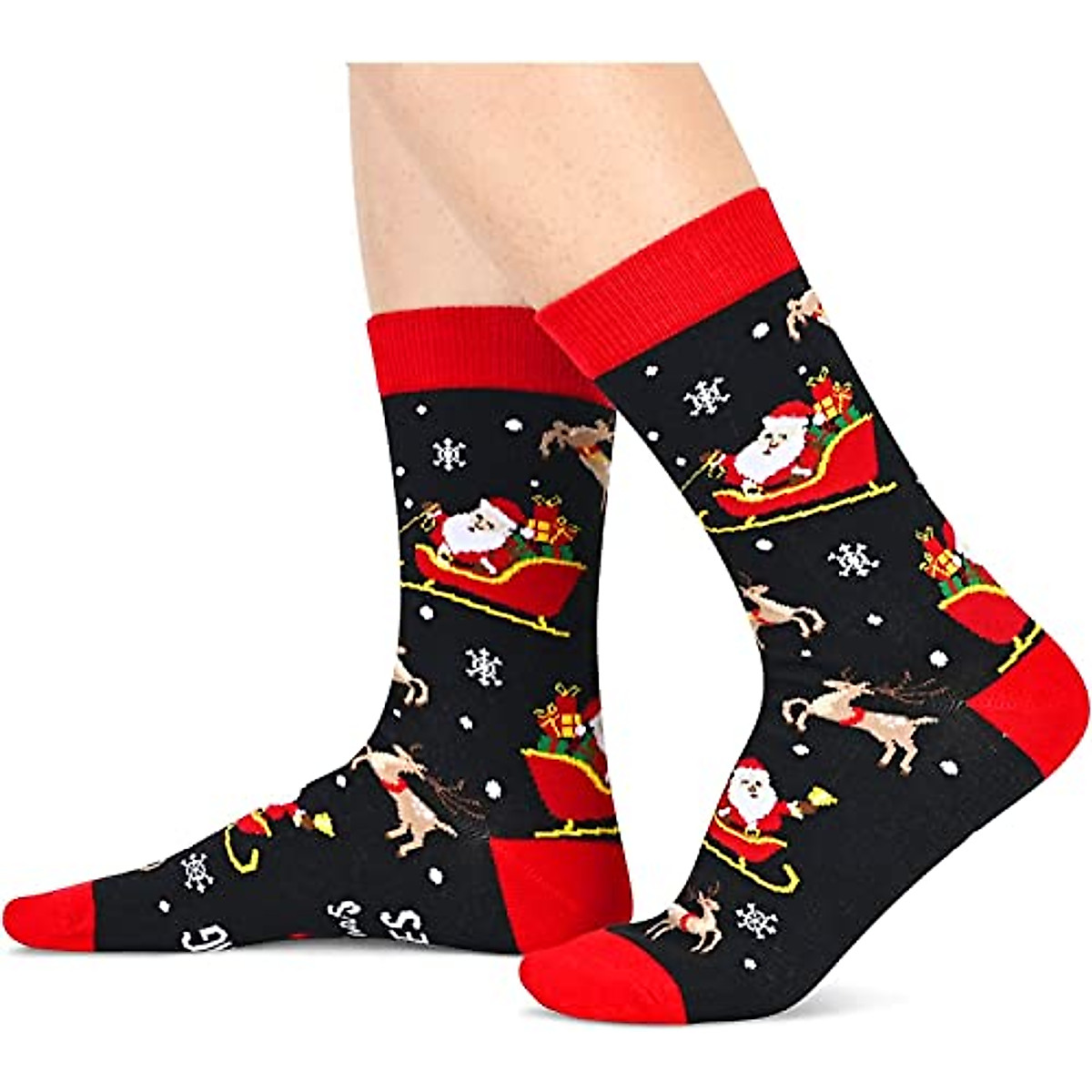 Zmart Funny Christmas Socks for Men Women Boys Girls Holiday Socks Fun Gifts Stocking Stuffers for Teens Girls Secret Santa Gifts Christmas Gifts Box