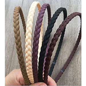 12pcs 6mm Thin Headbands for Girls Women Plastic Pigtail Sytle with Teeth Skinny Headbands for Kids Teens Lady