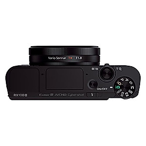 Sony RX100 III 20.1 MP Premium Compact Digital Camera w/1-inch Sensor and 24-70mm F1.8-2.8 ZEISS Zoom Lens (DSCRX100M3/B), 6in l x 4.65in w x 2.93in h, Black