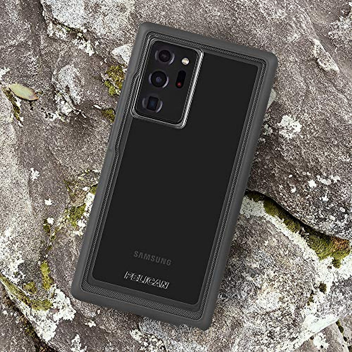 PELICAN - Case for Samsung Galaxy Note 20 Ultra 5G - Impact Polymer, VOYAGER Series w/ Micropel - 6.9 - Clear/Gray