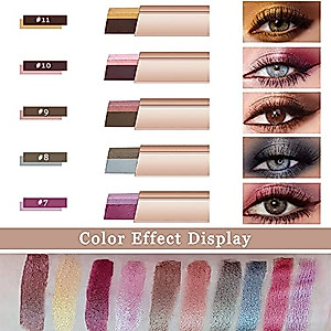 QQwow 10 Colors Eye Makeup,Double Colors Eyeshadow Stick Makeup,Thrive Cosmetics Eye Brightener,Eyeshadow Matte Pearlescent Eyeshadow Makeup Eyeshadow Pencil,5 Pack