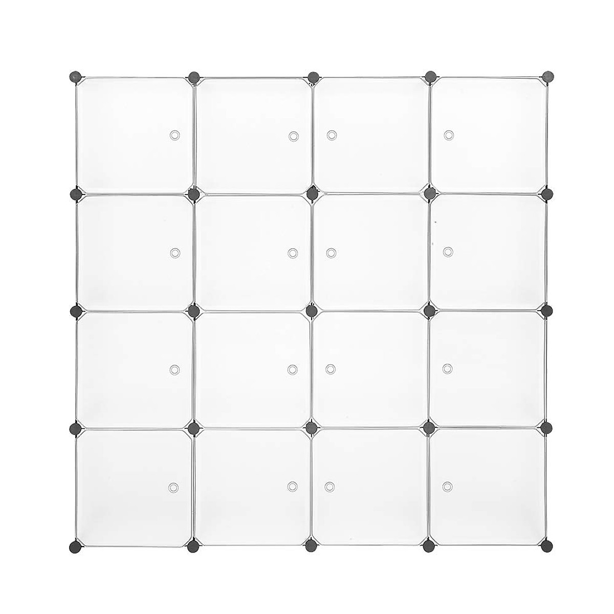 VINGLI Portable Closet Wardrobe, Cube Storage Organizer, Plastic Storage Closet, Shelf Unit, DIY Cube Shelves with Doors and Hanging Rods, 15 Cubes