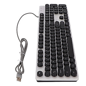 Dilwe H300 Mechanical Gaming Keyboard, 104 Keys USB Wired Computer Keyboard, RGB Backlit PC Gaming Keyboard for Windows 7, 8, 10, 11(Black)