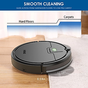 Automatic Self Charging Robotic Vacuum Cleaner, Super Thin Robot Vacuum Cleaner - Strong Suction, Quiet, Tangle Free, Daily Cleaning Robot Vacuum for Pet Hairs, Dust, Scrums, Hardwood Floors & Carpets