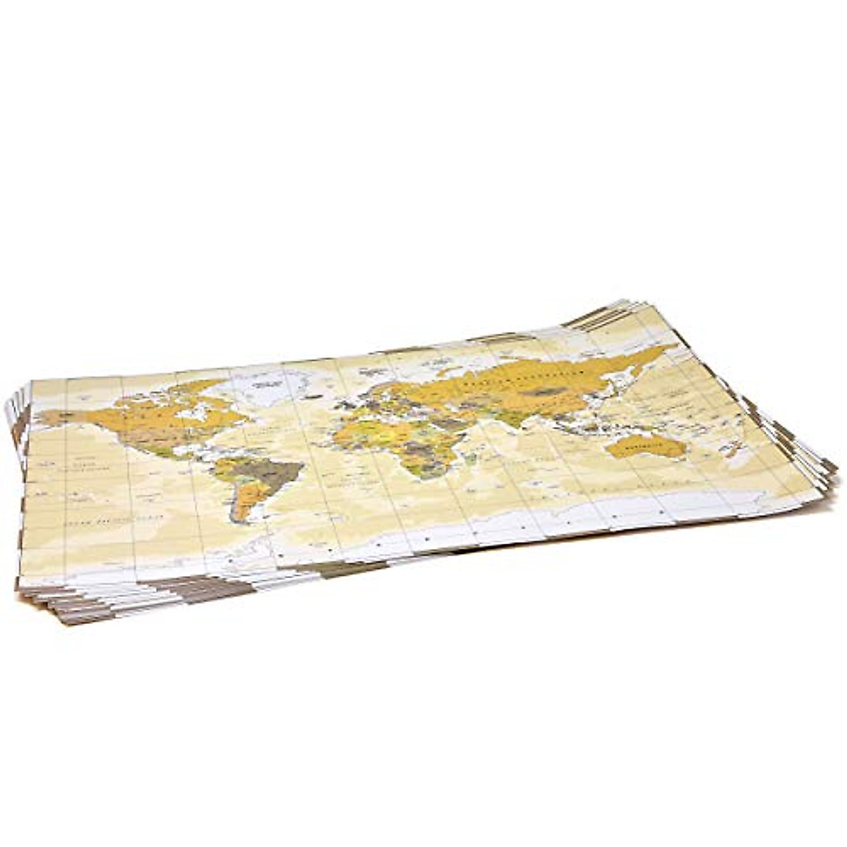 50 Disposable World Map Paper Place Mats 11” x 17” Rectangle Shaped Globe Travel Adventure Chargers Table Mat for Geography Learning Education Traveler Themed Crafts Dinner Party Decor