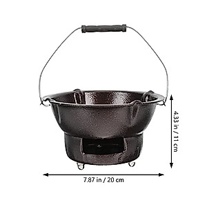 Happyyami Portable Charcoal Grill Cast Iron: Tabletop Charcoal BBQ Portable Grill Stove Barbecue Burner 1 Set Coffee