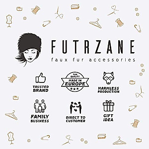 Futrzane Faux Fur Hooded Scarf for Women - Versatile Knitted Cowl for Winter (Black - Black Raccoon)