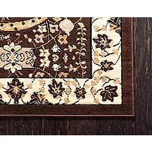Unique Loom Espahan Collection Traditional Classic Inspired, Intricate Design Area Rug, 10 ft x 13 ft, Brown/Beige