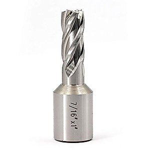 Annular Cutter JESTUOUS 3/4 Inch Weldon Shank 7/16 Cutting Diameter 1 Cutting Depth with Two-Flat HSS Kit for Magnetic Drill Press,1 Piece