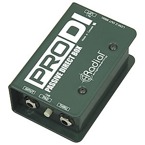 Radial ProDI 1 Channel Passive Instrument Mono Direct Box with Custom Transformer with Senor Microphone Cable
