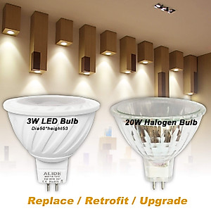 ALIDE MR16 3W Led Bulbs 20W Halogen Equivalent,2700K Soft Warm White,12V GU5.3 Low Voltage Bulb for Outdoor Landscape Flood Yard Garden Track Lighting,Non-Dimmable 270lm,38 Deg,6 Pack