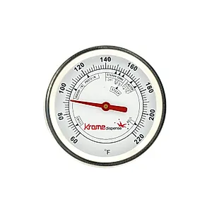 Krome Stainless Steel Instant Read Beverage and Frothing 2.5" Dial Thermometer, 12" Stem - C6912