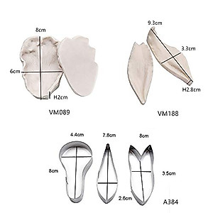 AK ART KITCHENWARE Gum Paste Flower Making Tools Flower-de-luce Petal Veiner Stainless Steel Petal Leaf Cutters Gum Paste Flower Molds Veining Mold for Wedding Cake Decorating Supplies