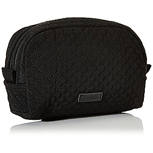 Vera Bradley Women's Microfiber Mini Cosmetic Makeup Organizer Bag, Black, One Size
