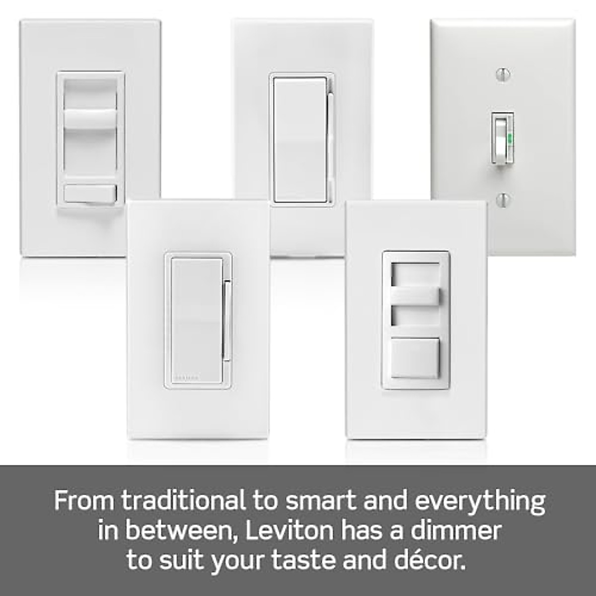 Leviton SureSlide Dimmer Switch for Dimmable LED, Halogen and Incandescent Bulbs, 6672-1LW, White