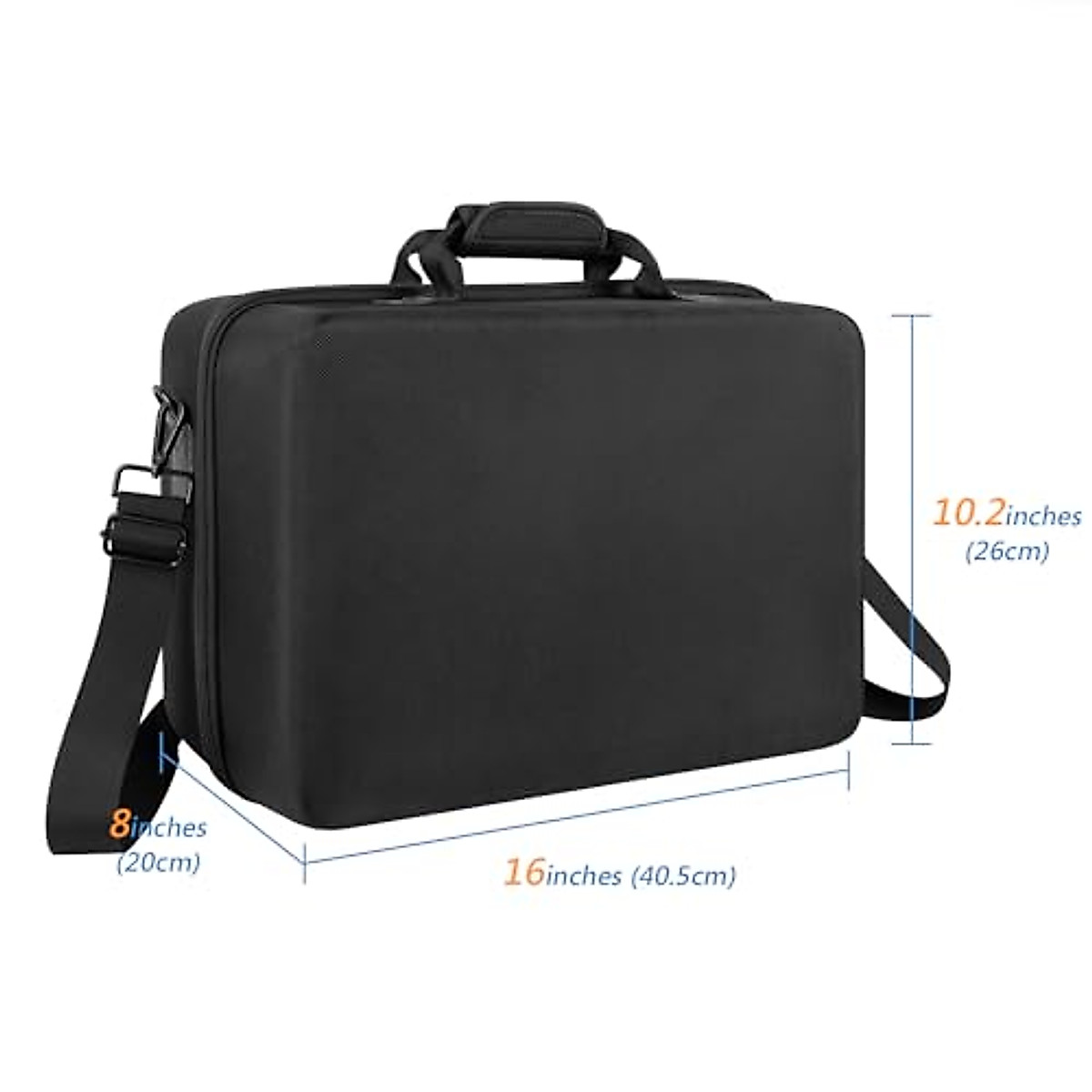 Geekria Shield Case Compatible with PS5 Console Dual Controller, Replacement Protective Hard Shell Travel Carrying Case with Room for PlayStation 5 Games, Gaming Headset, Accessories (Black)