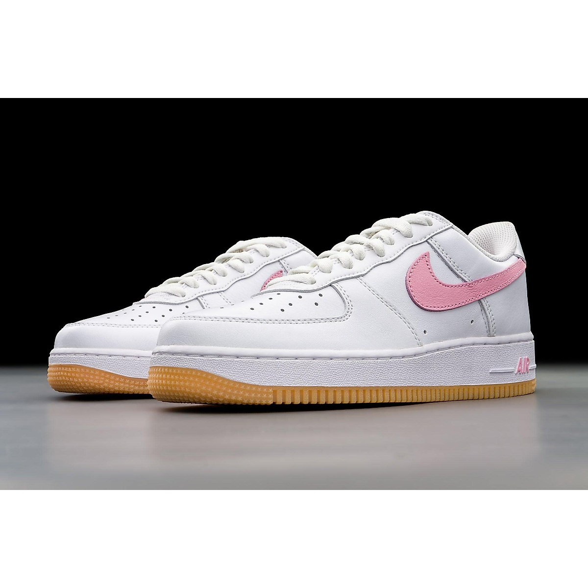 Nike Men's Air Force 1 Low Shoe, White/Pink-gum Yellow-metallic, 9.5