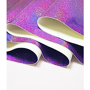 Glossy Faux Leather Vinyl Upholstery Crafting, Sewing, Fashion Leatherettes, Bags, Purses, Hats, Accessories/Sold by Half Yard Piece / 18"W x 54"L/FABRIC EMPIRE (Small Sparkle Hologram, Light Purple)